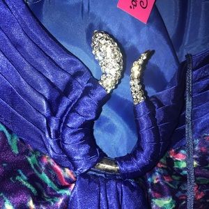 Morgan & Co. | Dresses | Formal Dress Blue Multicolor Floor Length ...